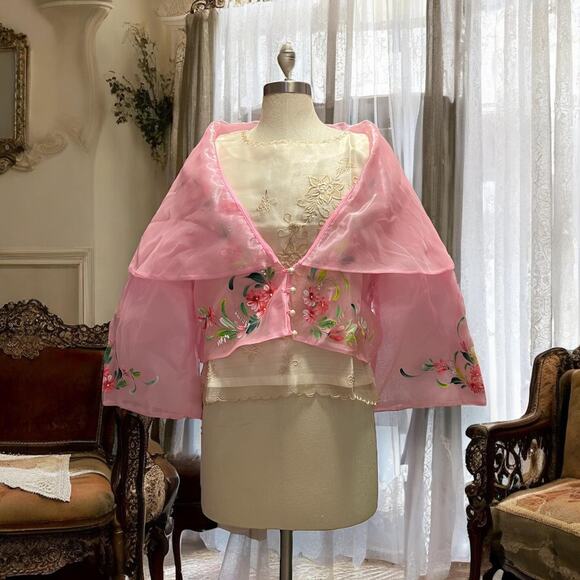 Handmade | Accessories | Handpainted Filipiniana Alampay Floral Shawl ...